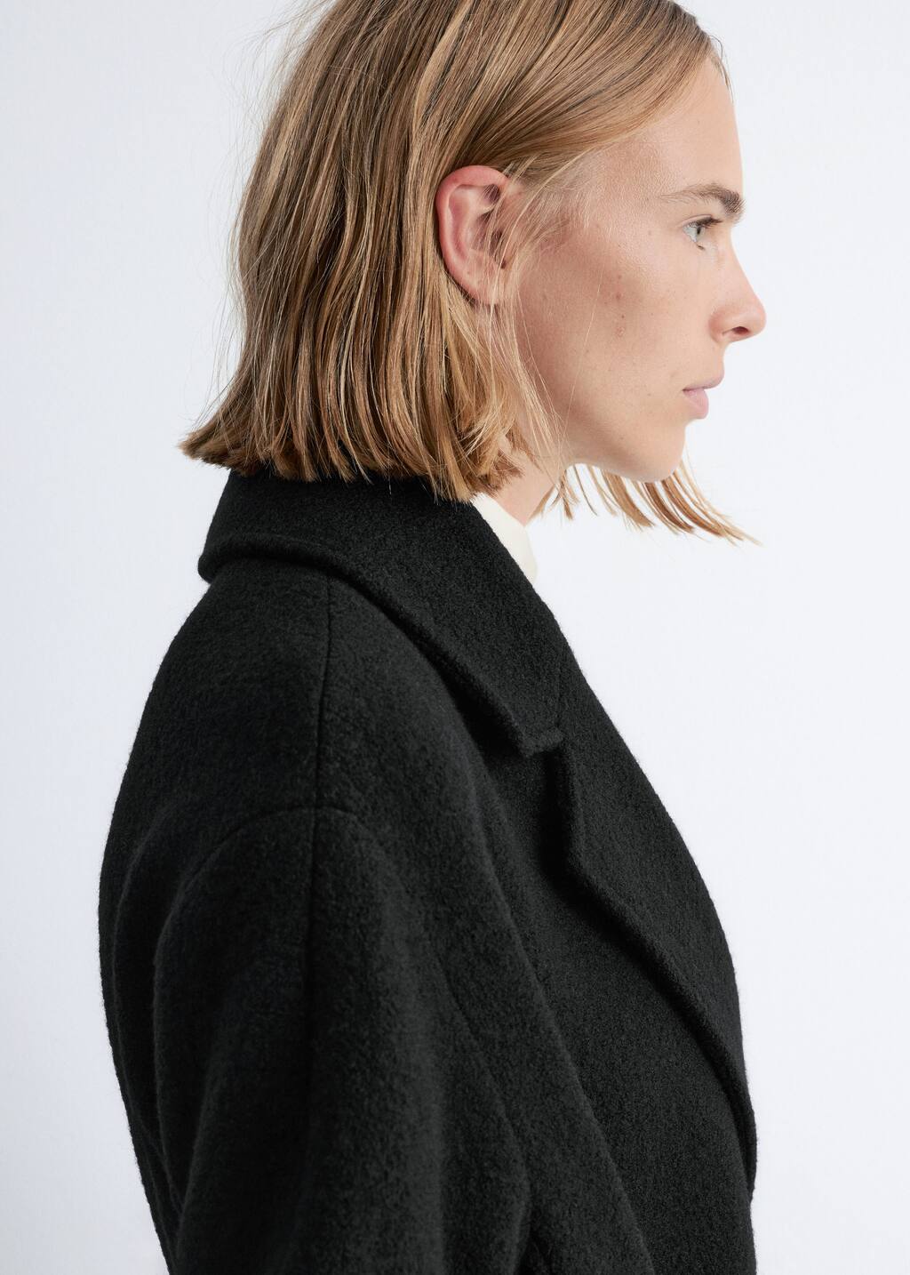 Voluminous Belted Wool Coat - Black - & Other Stories