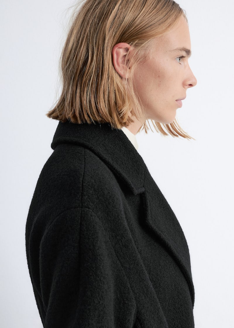 Voluminous Belted Wool Coat - Black - & Other Stories