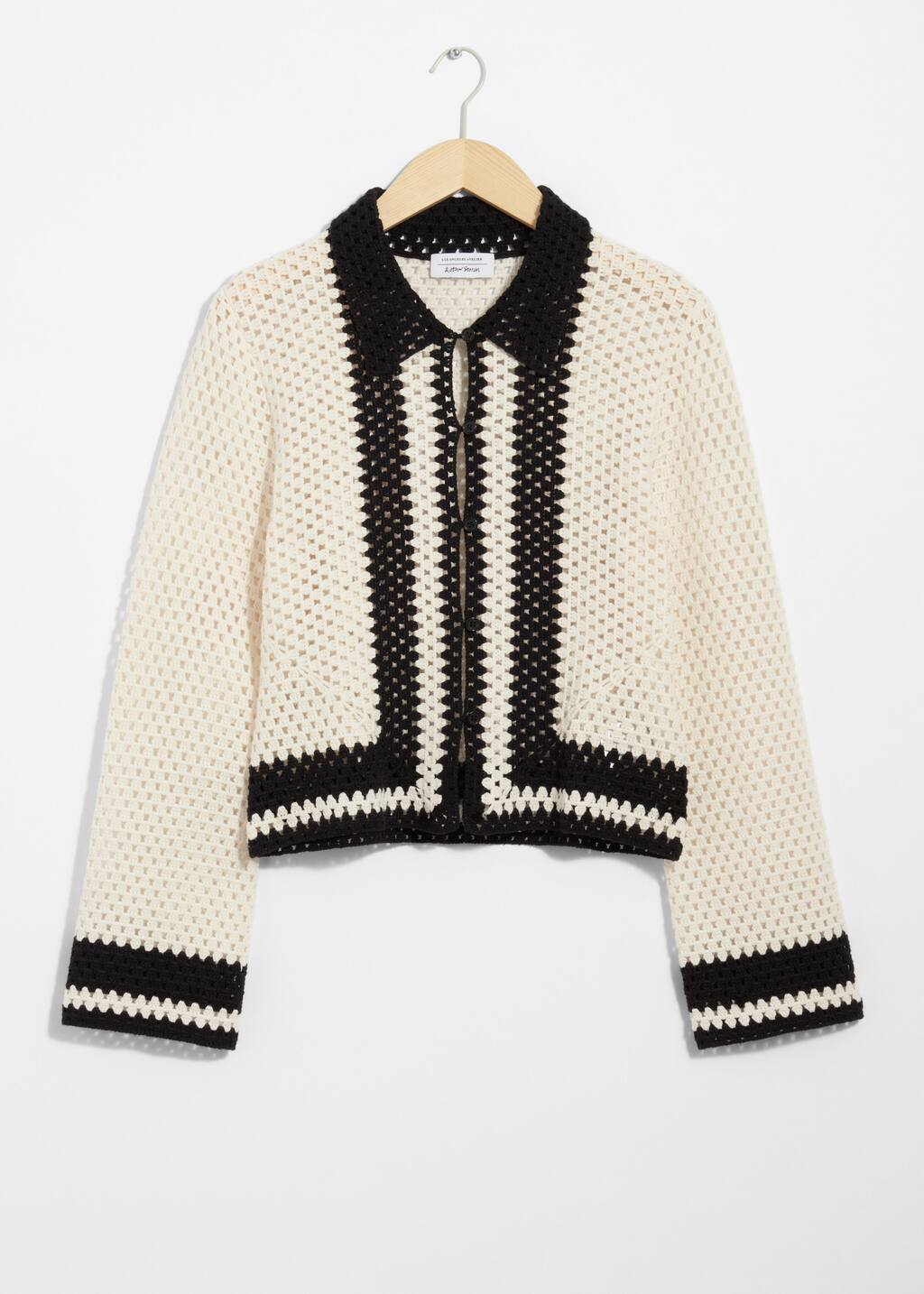 Crocheted Cardigan - Cream/Black - & Other Stories IT
