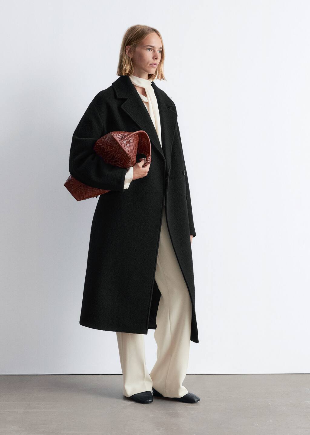 Voluminous Belted Wool Coat - Black - & Other Stories