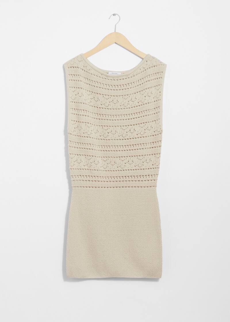 Crocheted Mini Dress - Beige - & Other Stories